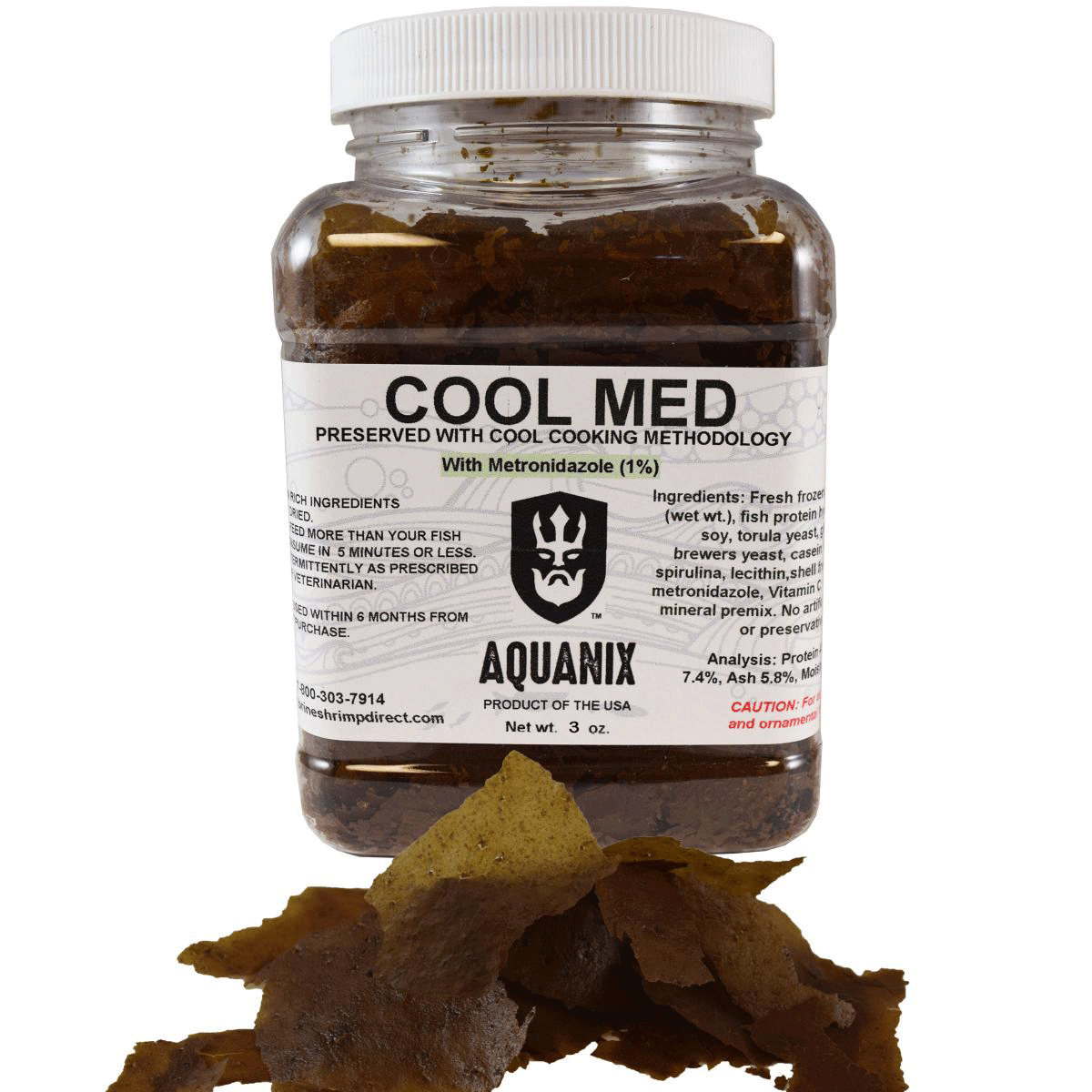 Aquanix Cool Med Medicated Brine Shrimp Flakes, 3 oz. – Aqua-Vault